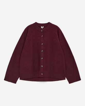 Arket Strickjacke Aus Wollwalk -Rot