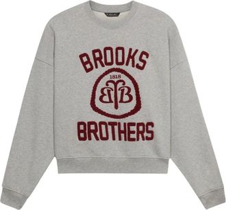 Brooks Brothers Femme, Sweatshirts et sweats &agrave; capuche, Gris, Taille: 40 FR SweaT-shirt en coton avec logo