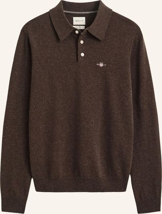 GANT Strick-Poloshirt braun