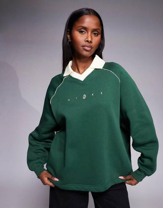 Nike Phoenix - Oversize-Polohemd mit Fleece in Gr&uuml;n