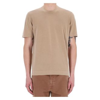 Drumohr Leichtes Frosted Baumwoll T-shirt - - Tops - Herren - Beige - M