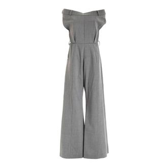 Moschino Grauer Gabardine Jumpsuit - - Jumpsuits & Playsuits - Damen - Grau - M