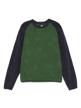 St&uuml;ssy pull &agrave; manches raglan - Vert