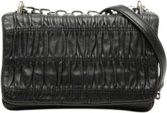 Prada Sac port&eacute; &eacute;paule pliss&eacute; doccasion - Femme - Pre-owned - Noir - Taille: ONE Size