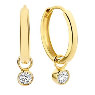 Isabel Bernard Ohrringe - Rivoli A&eacute;lys 14 karat hoop earrings with zirconia - Gr. unisize - in Gold - f&uuml;r Damen