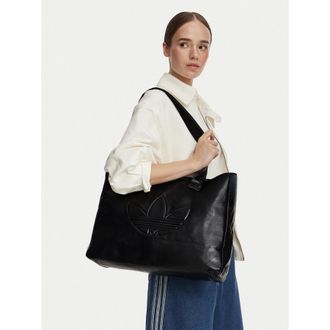 adidas Handtasche adidas Shopper Metallic Pu Bag KR1565 Schwarz