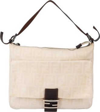 Fendi Crossbody Bags - Fendi FF Monogram Baguette Buckle Handbag - Gr. unisize - in Beige - f&uuml;r Damen