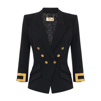 Elisabetta Franchi Femme, Vestes, Noir, Taille: 38 FR Vestes