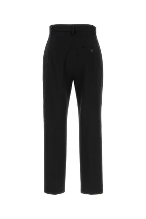 Lanvin Womens Black Wool Pant Noir Exterior: Pantaloni Trousers