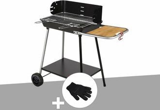 Somagic Barbecue charbon Florence + Gant de protection - Somagic