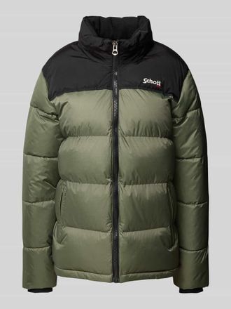 Schott NYC Steppjacke mit Label-Stitching Modell Utah