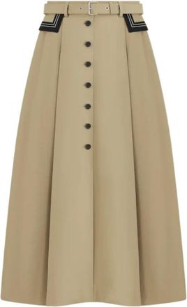 Dior Femme, Jupes, Beige, Taille: 40 FR Jupe &Eacute;vas&eacute;e Mi-Longue