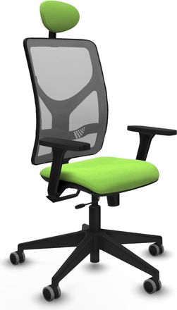 Piqueras y Crespo Stuhl f&uuml;r Kontrollzentren mit 3D-Armen, h&ouml;henverstellbarer Lendenwirbelst&uuml;tze und festem Kopfteil, ausgestattet mit Syncro/Traslack und Schneideschaum