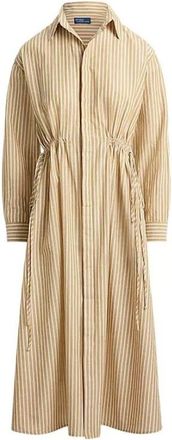 Polo Ralph Lauren Femme, Robes, Beige, Taille: 34 FR Robe chemise midi en coton ceintur&eacute;e
