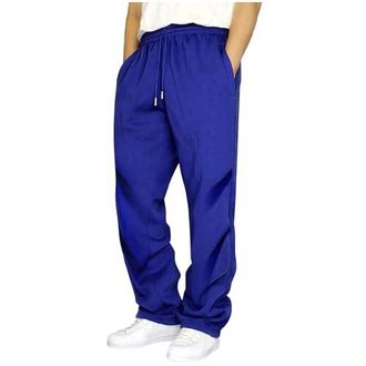 Generic Pantalon de jogging baggy pour homme - Couleur unie - Long - Respirant - Avec cordon de serrage et poches - Pantalon de jogging - Pantalon de loisirs 