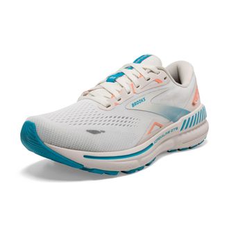 Brooks Damen Adrenaline GTS 23 Sneaker, Kokosnuss/Papaya/Blau, 38.5 EU
