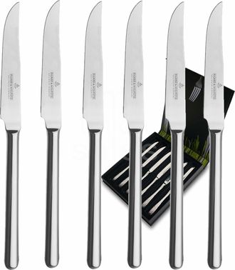 Picard & Wielp&uuml;tz 6 teiliges Steakmesser Besteckset aus der Serie Ventura 6108 von Picard & Wielp&uuml;tz in schwarzer Verschenkbox mit Magnetverschluss