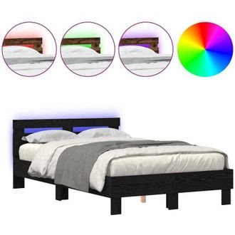 vidaXL Cadre de lit Ch&ecirc;ne noir 120 x 190 cm Bois ding&eacute;nierie Vidaxl