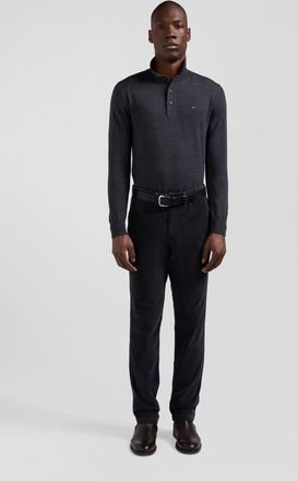 Eden Park Pull Col Maillot En Laine Gris Anthracite Coupe Regular