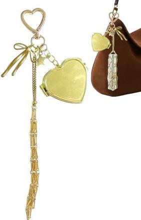 Generico Porte-cl&eacute;s avec support pour rouge &agrave; l&egrave;vres, rangement en maille, porte-cl&eacute;s de haute durabilit&eacute; avec miroir pour sac &agrave; main, gym, lieu de travail, ac