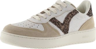 Victoria Low-Top Madrid Rissiges Spaltleder & Glitter-Teile 1258258 für Damen BEIGE 38