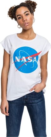 Mister Tee (MISUQ) Damen T-shirt Ladies NASA Insignia Tee, white, XL, MT614