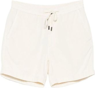 Incotex Homme, Shorts, Blanc, Taille: W33 Short Corduroy &agrave; Cordon de Serrage