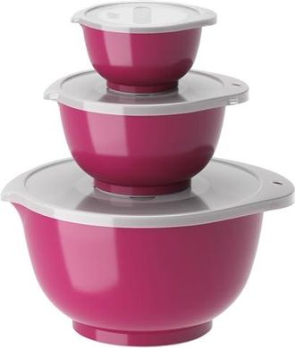 Rosti Mepal Margrethe Set de 3 Bols M&eacute;langeurs en Plastique - 3 Couvercles Inclus - Saladiers Herm&eacute;tiques - Saladiers Herm&eacute;tiques - 0,25 litre, 0,75 litre et 3 li