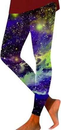 Generic Legging thermique pour femme - Imprim&eacute; galaxie 3D - Legging de fitness extensible - Pantalon de fitness classique - Taille haute - Pantalon de yoga co