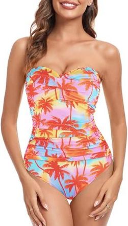 Relleciga Maillot de Bain Une pi&egrave;ce sans Bretelles pour Femme, Taille L