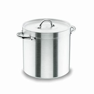 Lacor 20134 Hoher Suppentopf mit Deckel 34 cm, silber