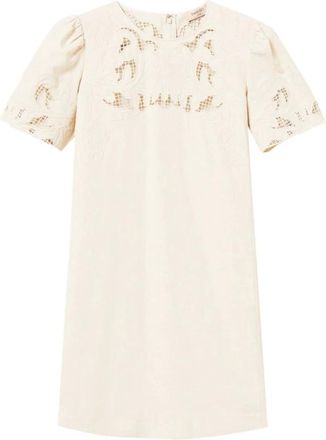 Twinset Femme, Robes, Beige, Taille: 40 FR Embroidered Short Dress