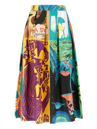 Department Five Faltenrock im Patchwork-Design - Blau