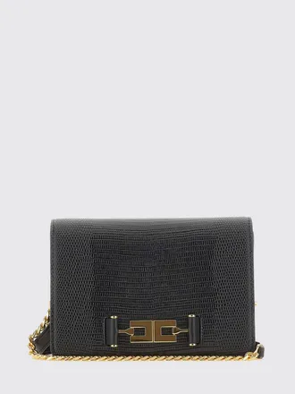 Elisabetta Franchi Mini sac bandouli&egrave;re &agrave; monogramme avec logo m&eacute;tallique