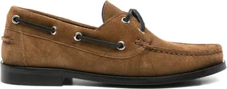 Aeyde Suede Lace-up Boat Shoes