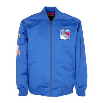 Mitchell & Ness NHL Leichte Satin Bomberjacke Blau - - Jackets - Herren - Blau - L