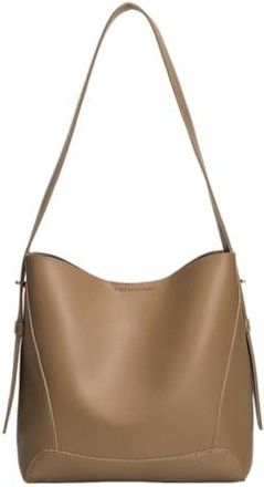 Generic Sac seau avec bandoulière réglable, sac à main avec poignée supérieure, sac à main pour femmes, filles, femmes, travail, voyage, kaki, 270*260*100mm