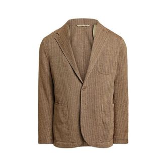 Polo Ralph Lauren Homme, Vestes, Brun, Taille: 2XL Veste de Sport en Coton Marron avec Trois Boutons