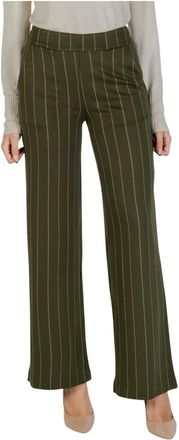 Ichi Ichi, Femme, Pantalons, Vert, Taille: 42 FR Pantalon Ray&eacute; avec Poches Avant et Fermeture &Eacute;clair