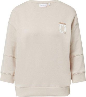 Comma 3/4 Arm-Pullover Sweatshirt Sweater mit Artwork und seitlichen Rei&szlig;verschl&uuml;ssen