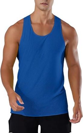 Generic T-shirt pour homme - Respirant - En soie glacée - T-shirt à manches courtes - Pour entraînement - Fitness - Sport - Mode - Débardeur long pour homme, 