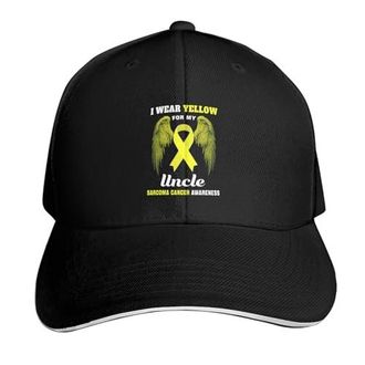 Generic Casquette Trucker,Je Porte du Jaune pour Ma Femme, Sensibilisation Au Cancer du Sarcome,Confortable Casquette De Camionneur Classic Chapeau De Papa po