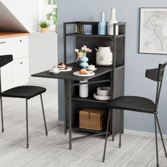 Vicco Bureau Savio, Noir, 57x30cm avec plateau de table pliant, Vicco
