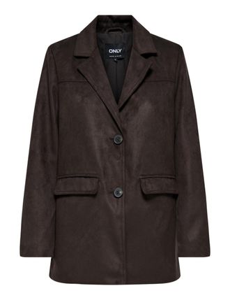 Only Damen Onlbine Life Faux Suede Blazer OTW, Mole, XS