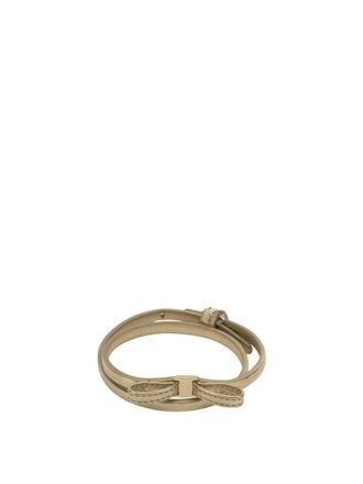 Ferragamo Armband - Double-Wrap Leather Bracelet With Bow Detail - Gr. ONE SIZE - in Mehrfarbig - f&uuml;r Damen