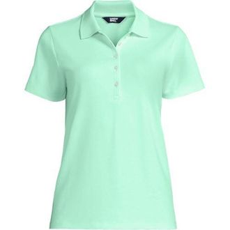 Lands End Supima Polo-Shirt, Damen, Gr&ouml;&szlig;e:52-54 plus, Gr&uuml;n, Baumwolle, by Lands End