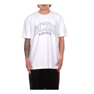 GCDS Front Logo T-shirt - - Tops - Herren - Wei&szlig; - L