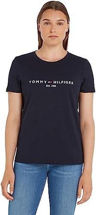 Tommy Hilfiger T-Shirt Manches Courtes Femme Heritage Col Ras-du-Cou, Bleu (Desert Sky), XXL