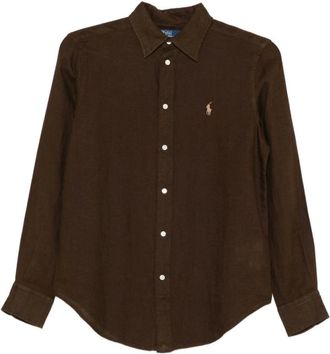 Polo Ralph Lauren Femme, Blouses et Chemises, Brun, Taille: 40 FR Polo Ralph Lauren Chemises Brown