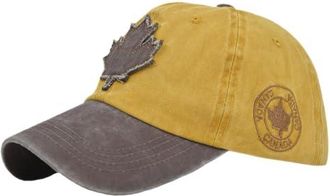 Generic Casquette de baseball du Canada, drapeau de la feuille d&eacute;rable brod&eacute;e, chapeau r&eacute;glable pour maman, casquettes de baseball, caf&eacute;, Taille unique